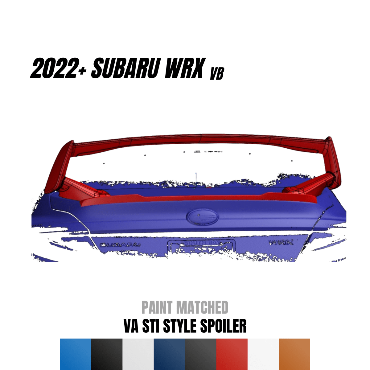 JDMuscle [22-26 WRX] VA STI Style 5-Piece Spoiler-Paint Matched/Gloss ...